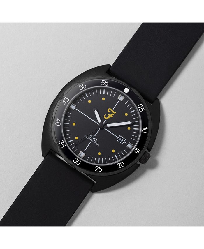 Farah Men's the Sport Collection Black Silicone Strap Watch 43mm - Macy's