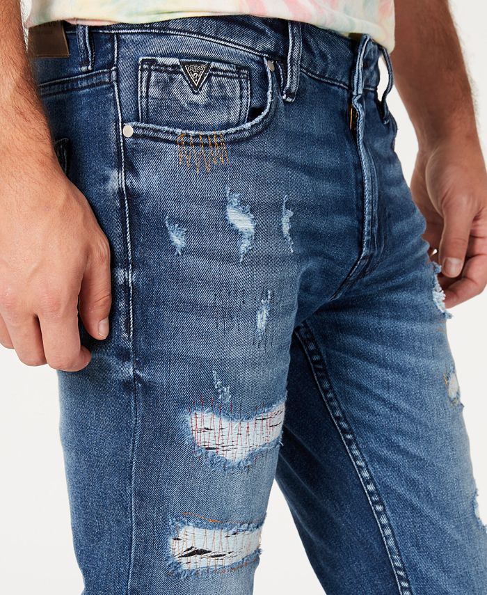 GUESS Men's Ripped Skinny Jeans - Macy's