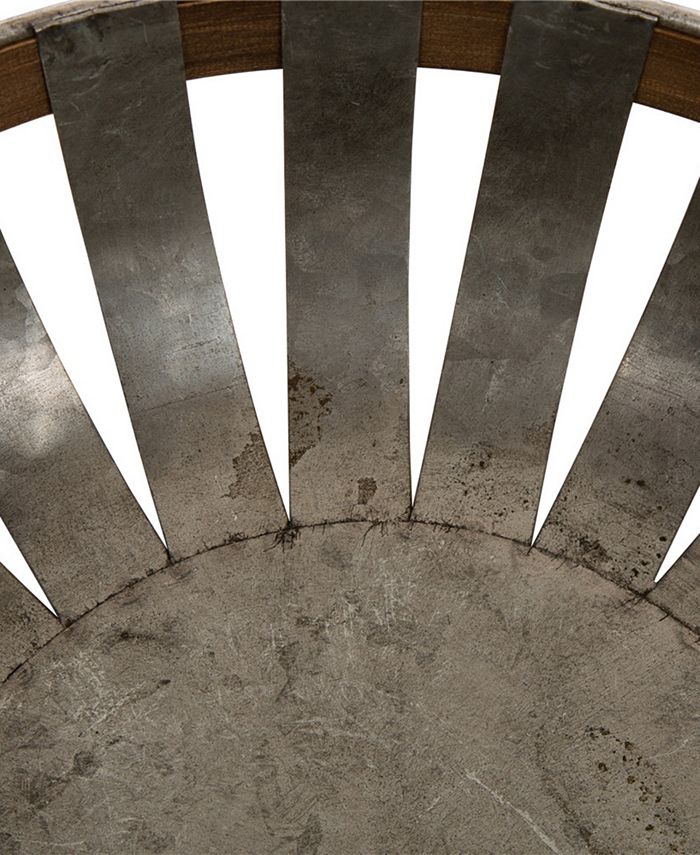 Glitzhome Farmhouse Galvanized Metal Slotted Table Basket, Set of 2 ...