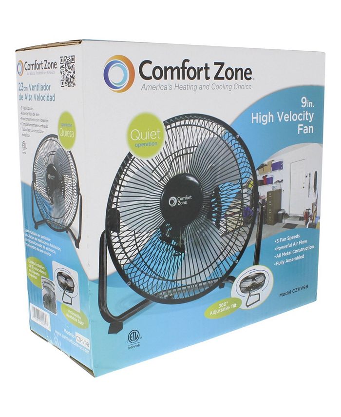 Comfort Zone Czhv9B 9" High-Velocity Cradle Fan - Macy's