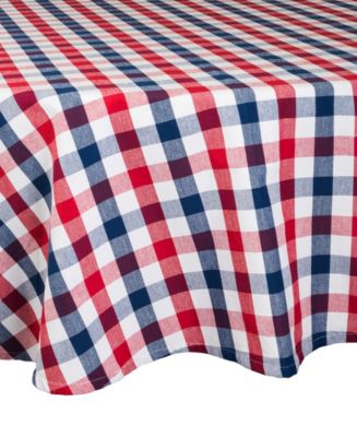 Check Tablecloth 70" Round - Macy's