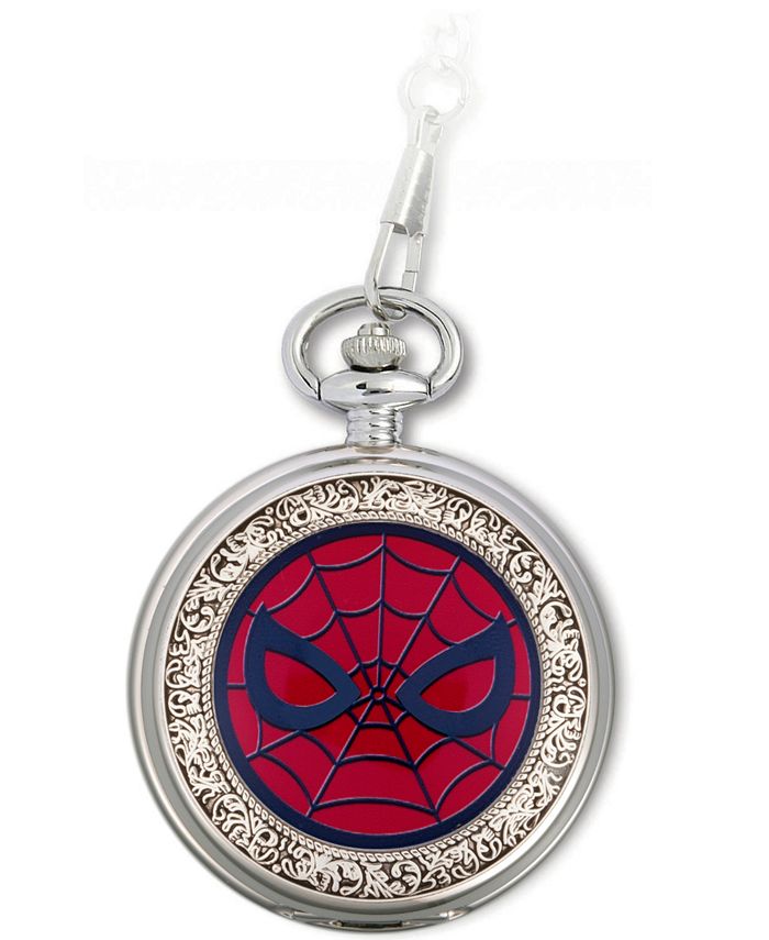 ewatchfactory Men's Marvel's Spider-Man Silver Chain Pocket Watch 51mm ...