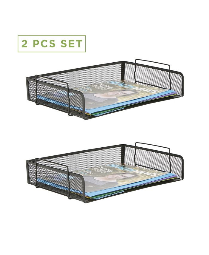 Mind Reader 2 Piece Stackable Side Load Storage Tray, Document Holder ...