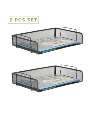 Mind Reader 2 Piece Stackable Side Load Storage Tray, Document Holder ...