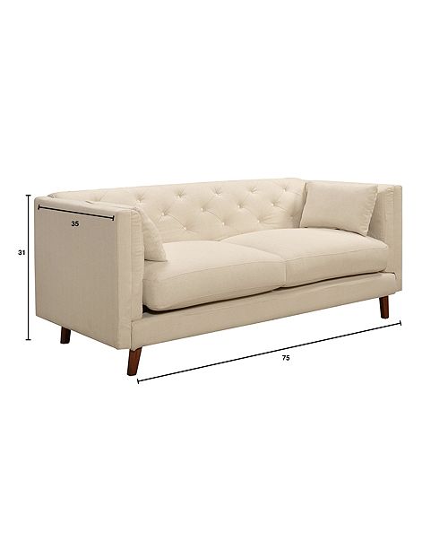 Elle Decor Celeste 75" Tufted Sofa & Reviews - Furniture - Macy's
