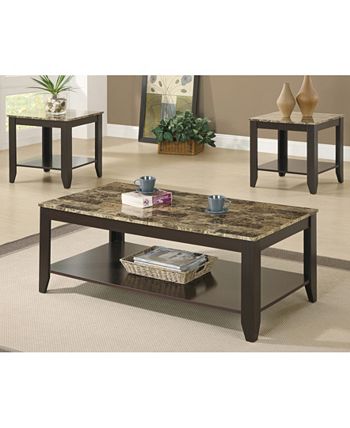 Monarch Specialties 3 Piece Table Set - Macy's