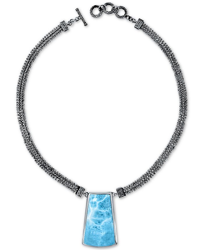 Marahlago Larimar Pendant Necklace in Sterling Silver, 18" + 1 ...