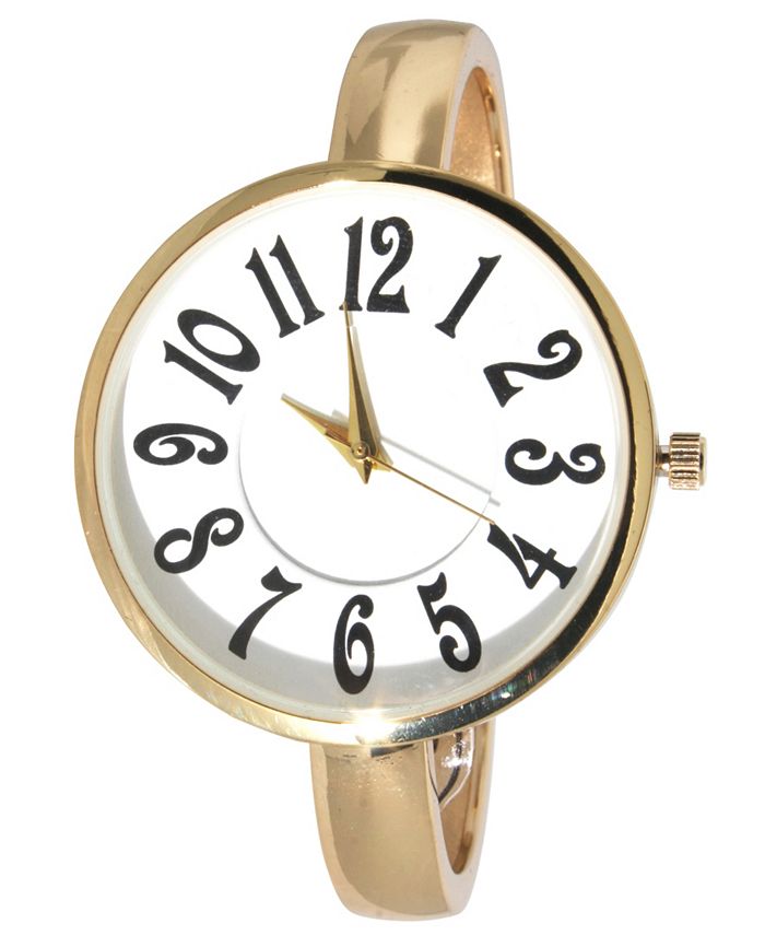 Preston Women's Artsy Large Face Thin Band Cuff Bangle Watch 40mm - Macy's