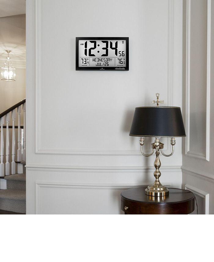 Marathon Slim Atomic Full Calendar Clock with Indoor/Outdoor ...