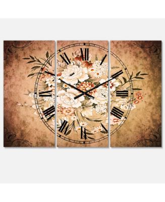 Designart Traditional 3 Panels Metal Wall Clock - Macy's