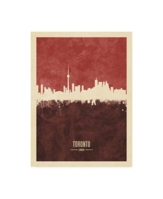 Trademark Global Michael Tompsett Toronto Canada Skyline Red II Canvas ...