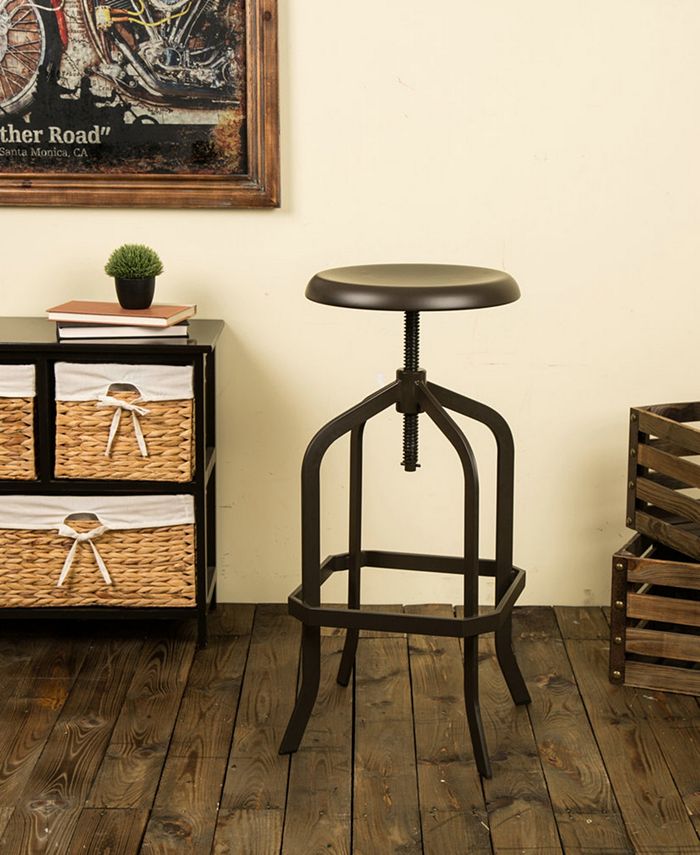 Glitzhome Metal Revolving Stool - Macy's