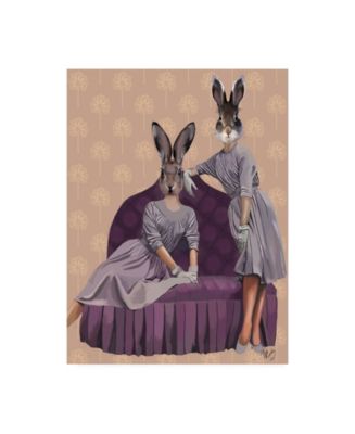 Fab Funky Rabbits in Purple Canvas Art - 15.5" x 21" - Macy's