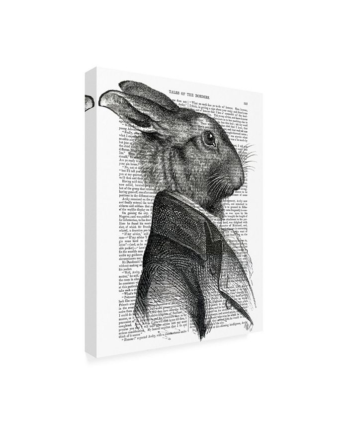 Trademark Global Fab Funky Rabbit Portrait, Profile Canvas Art - 27" x ...