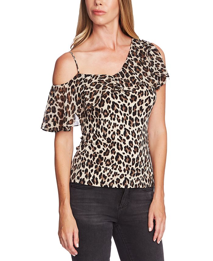 Vince Camuto Leopard Print Chiffon Overlay Top Macys