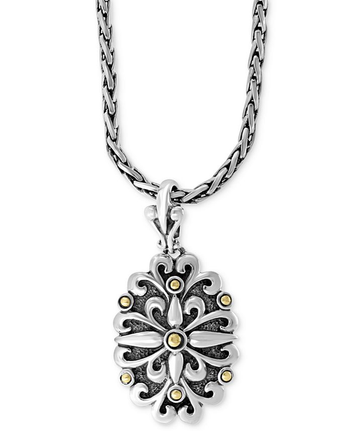 EFFY Collection EFFY® Floral 18" Pendant Necklace in Sterling Silver ...