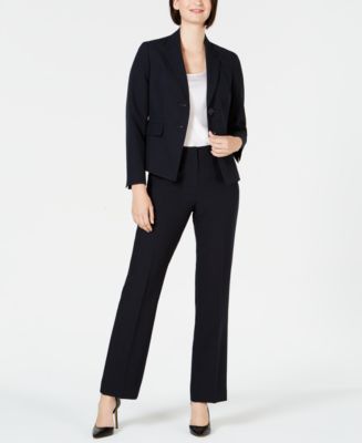 Le Suit Mini Pinstripe Two-Button Pantsuit - Macy's
