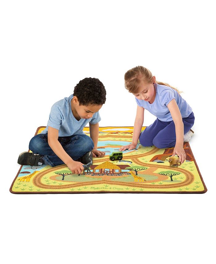 Melissa and Doug Round the Savanna Safari Rug Playmat - Macy's