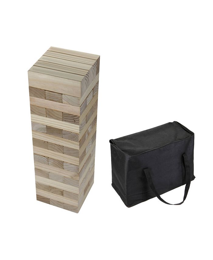 Hathaway Block Out Wood Stacking, Collapsing Game with Bag - Macy's