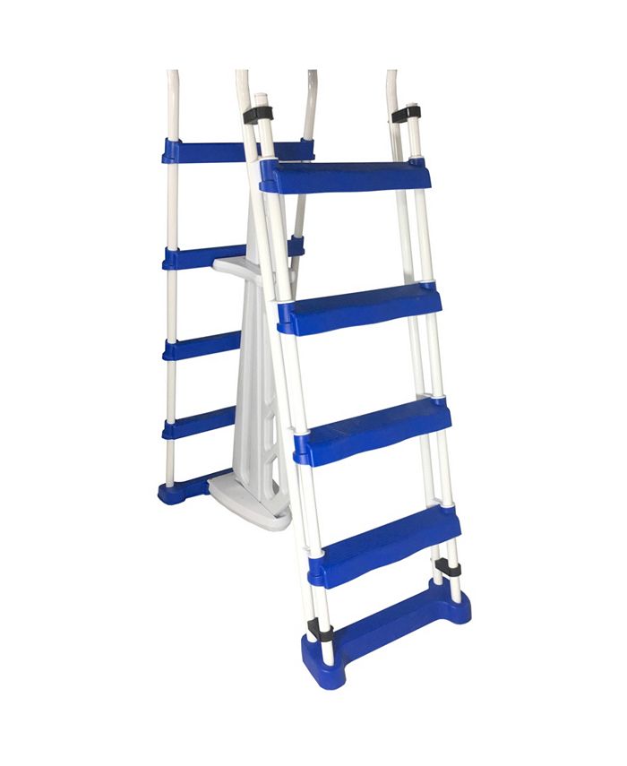 Blue Wave 52 in A Frame Ladder with Safety Barrier and Removable Steps ...