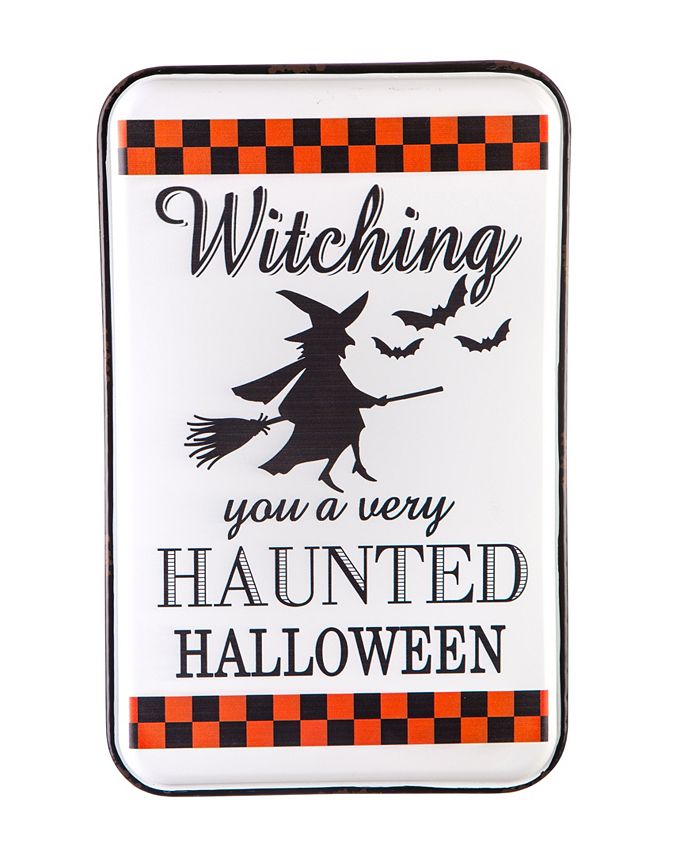 Glitzhome Enameled Metal Witch Wall Sign - Macy's