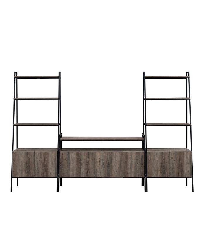 Walker Edison 3 Piece Ladder Storage Entertainment Wall & Reviews ...