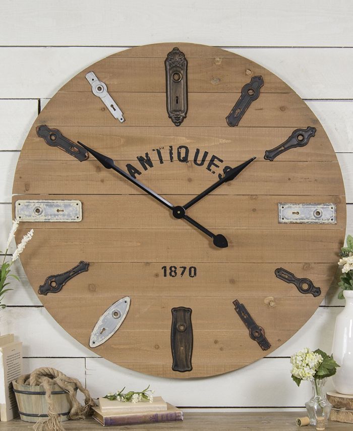 VIP Home & Garden Round Wood Keyhole Clock - Macy's