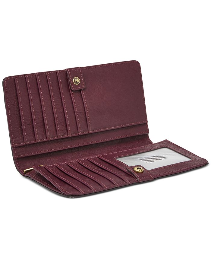 Fossil Liza Slim Leather Bifold Wallet - Macy's
