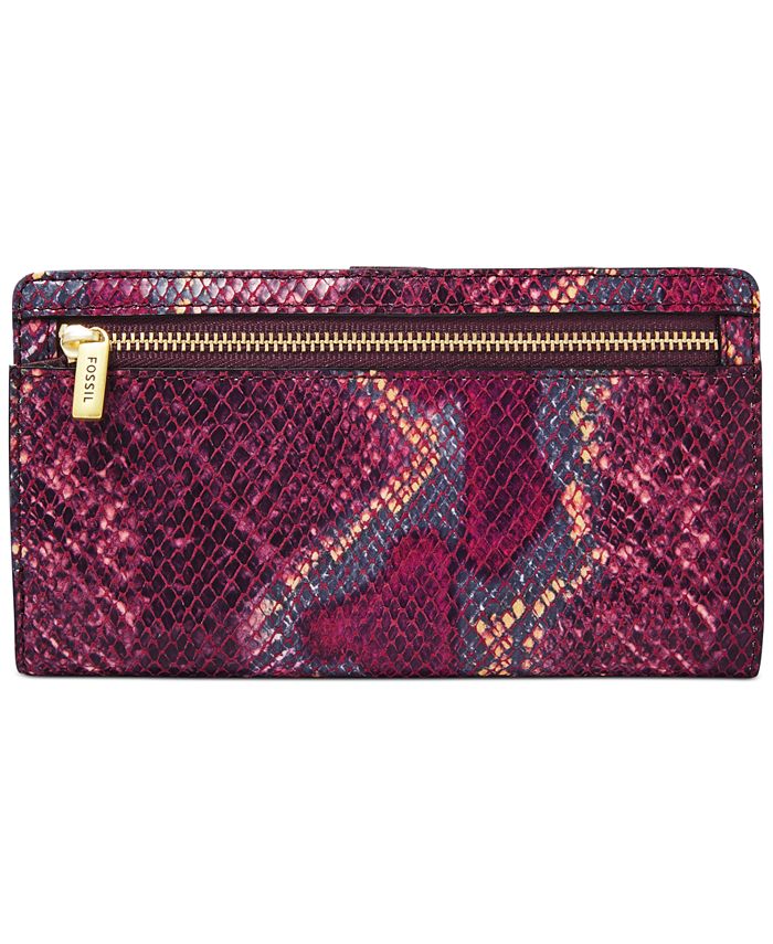 Fossil Liza Slim Leather Bifold Wallet - Macy's