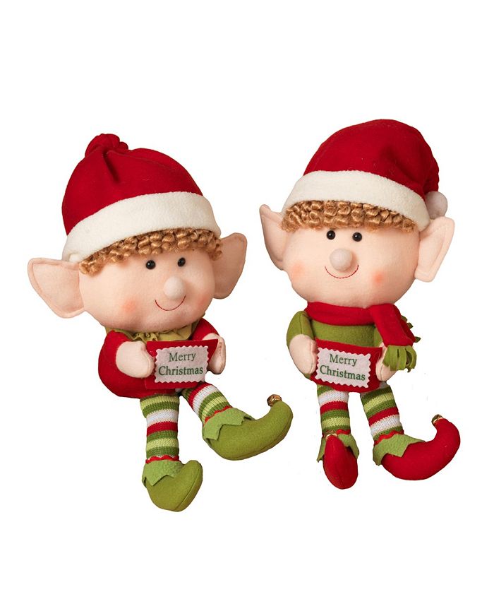 Sterling Jumbo Head Plush Elf Shelf Sitters - Set of 2 - Macy's