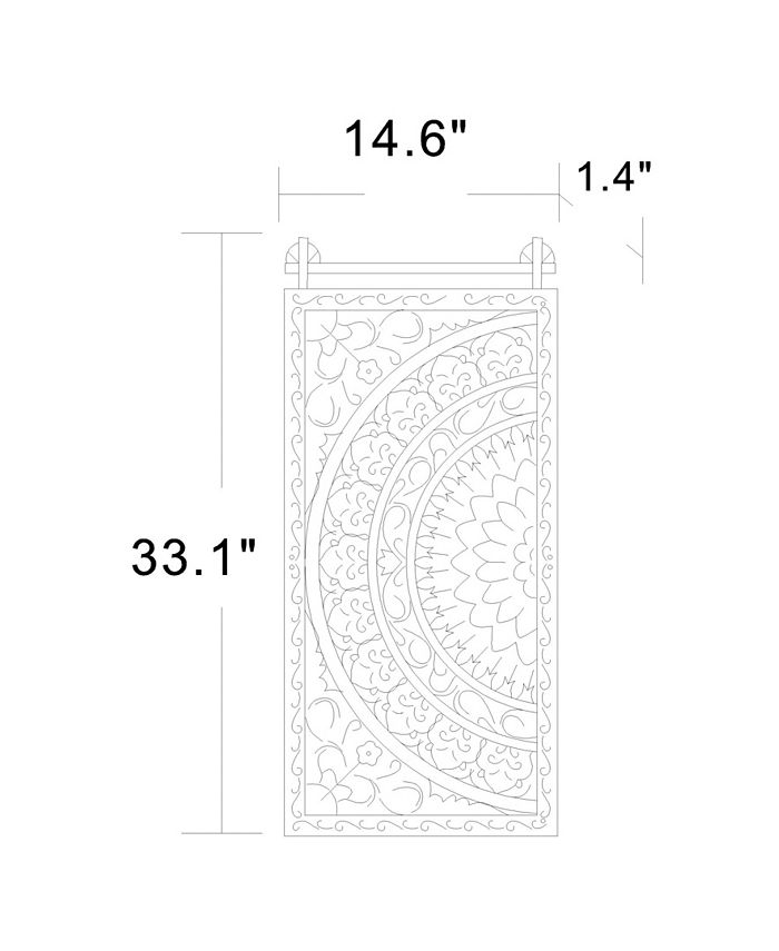 Luxen Home Set of 2 Decorative Carved Floral-Patterned MDF Wall Panel ...