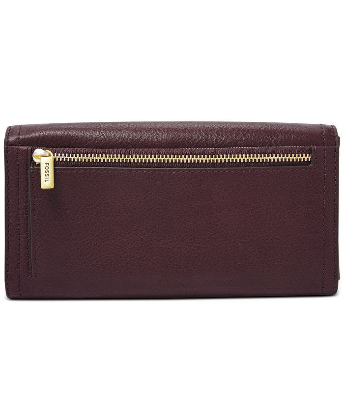 Fossil RFID Logan Leather Flap Wallet - Macy's