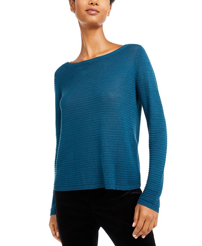 Eileen Fisher Boat-Neck Sweater - Macy's