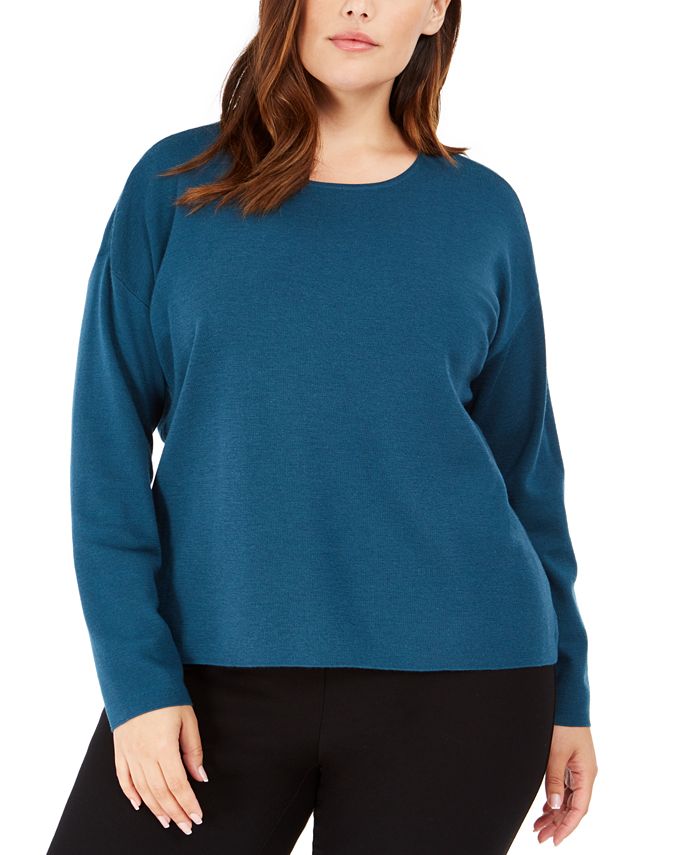 Eileen Fisher Plus Size Merino Wool Sweater - Macy's