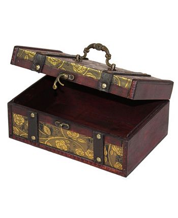 Vintiquewise Decorative Leather Treasure Trunk Box - Macy's