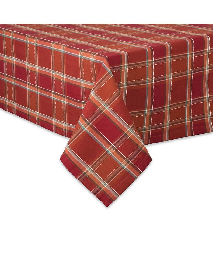 Design Imports Autumn Spice Plaid Tablecloth - Macy's