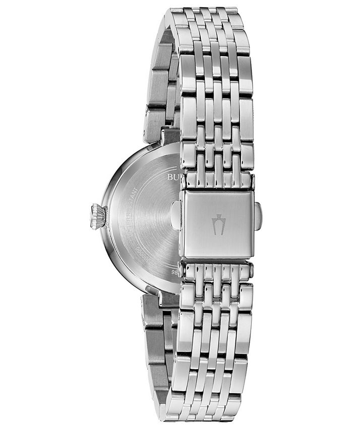 Bulova Women's Stainless Steel Bracelet Watch 33mm Gift Set - Macy's