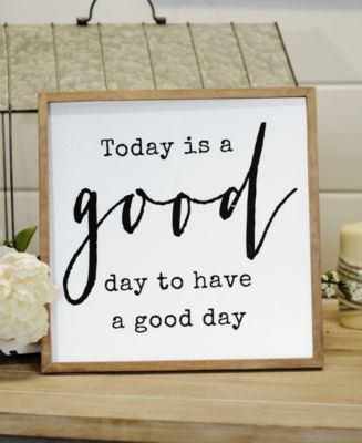 VIP Home International Wood "Good Day" Sign - Macy's