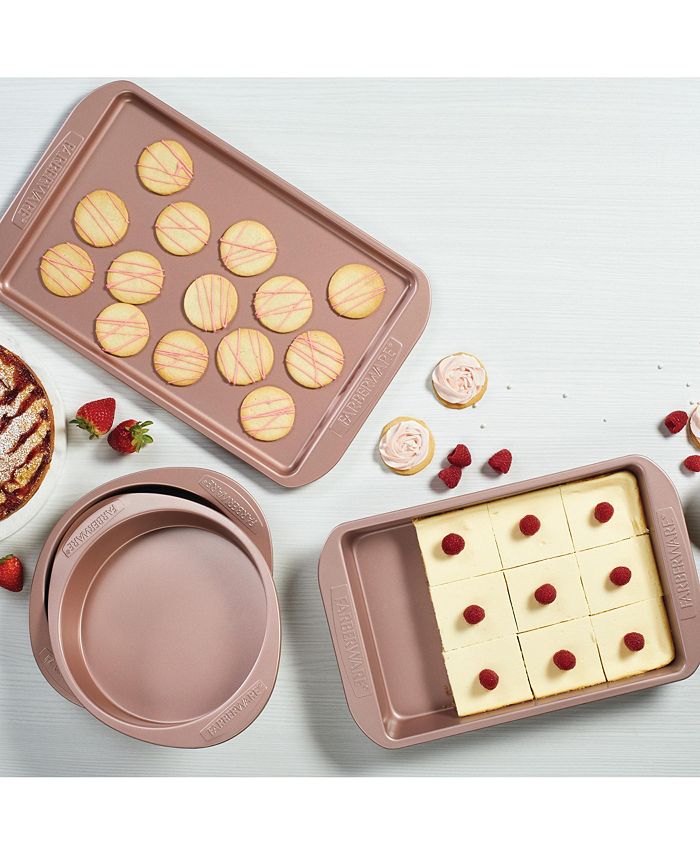 Farberware Nonstick 4-Pc. Bakeware Set, Rose Gold - Macy's