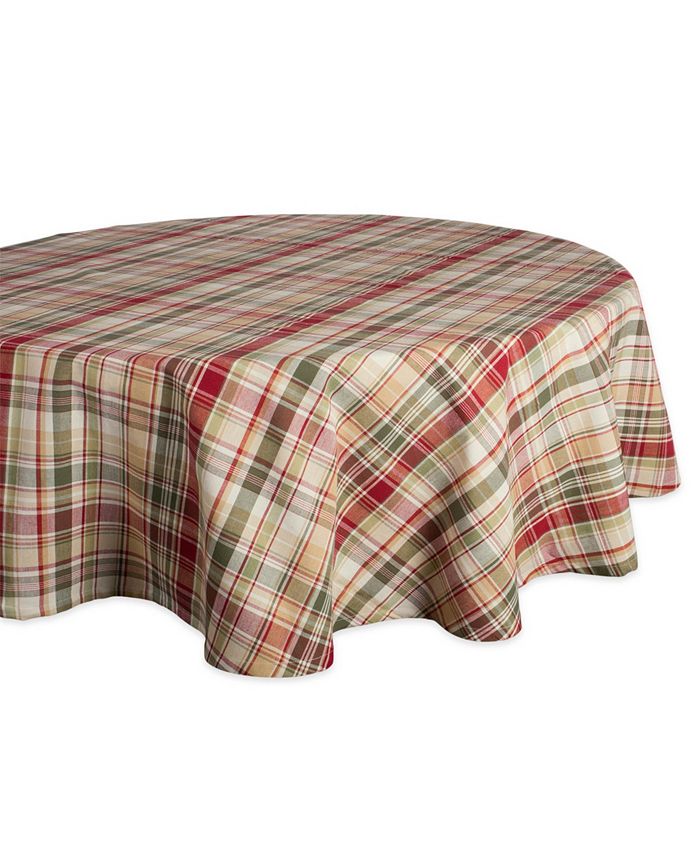 Design Imports Give Thanks Plaid Tablecloth - Macy's