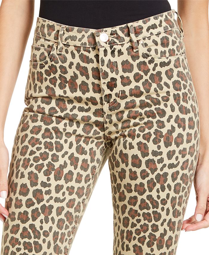 GUESS Leopard-Print Skinny Jeans - Macy's