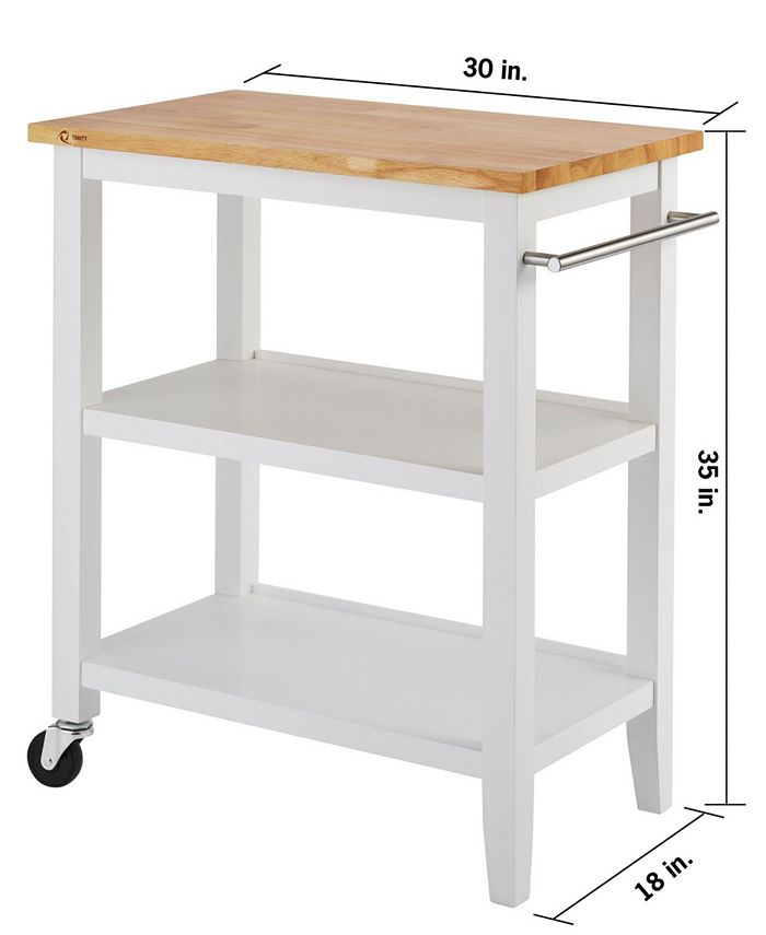 TRINITY Wood Kitchen Cart - Macy's