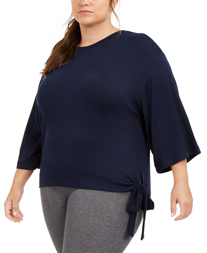 Ideology Plus Size Side-Tie Top, Created for Macy's - Macy's
