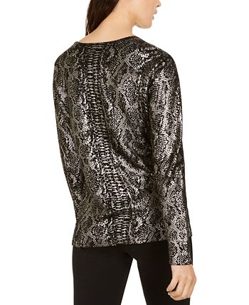 INC International Concepts INC Metallic Python-Print Sweater, Created ...