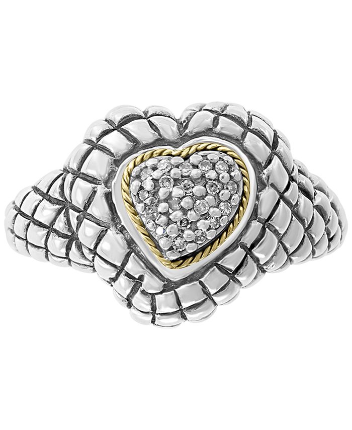EFFY Collection EFFY® Diamond Heart Statement Ring (1/20 ct. t.w.) in ...