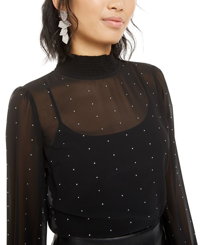 Bar III Semi-Sheer Top, Created for Macy's - Macy's
