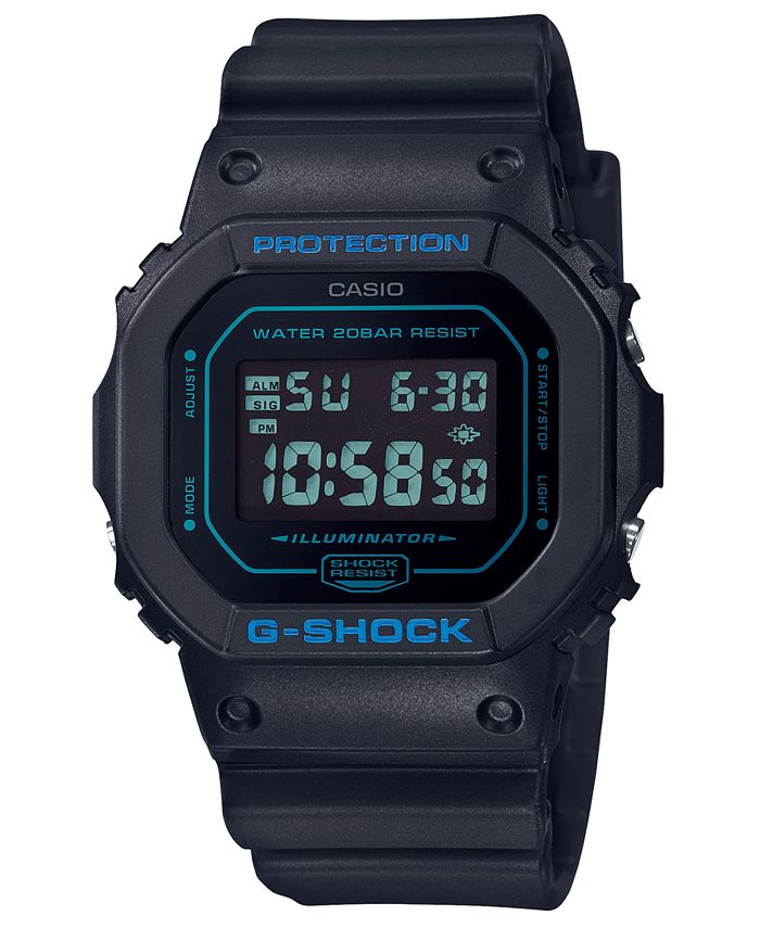 G-Shock Men's Digital Black Resin Strap Watch 42.8mm - Macy's
