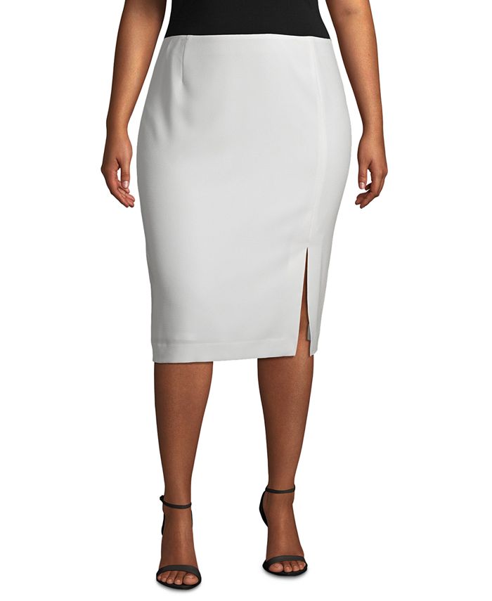 Tahari ASL Plus Size Asymmetrical Belted Skirt Suit - Macy's