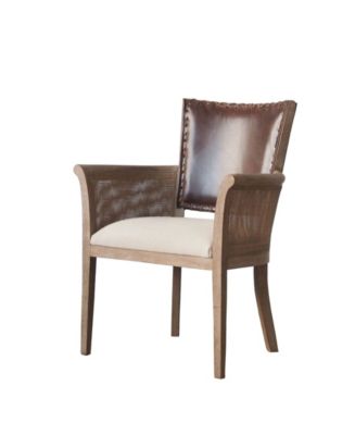 Burnham Home Designs Amelia Arm Chair with Leather Back - Macy's