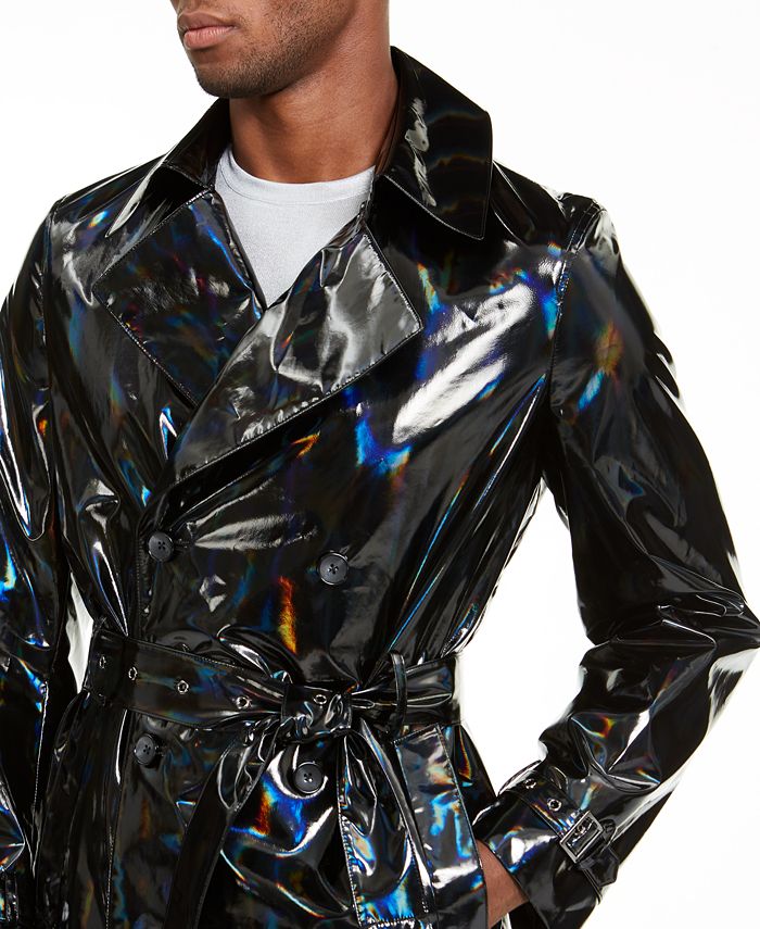 INC International Concepts INC ONYX Men's Rubberized Holographic Trench ...